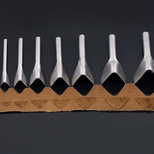 Set of 6 Durable Steel V Shape Punch-cutter for Leather Crafts-leather ...