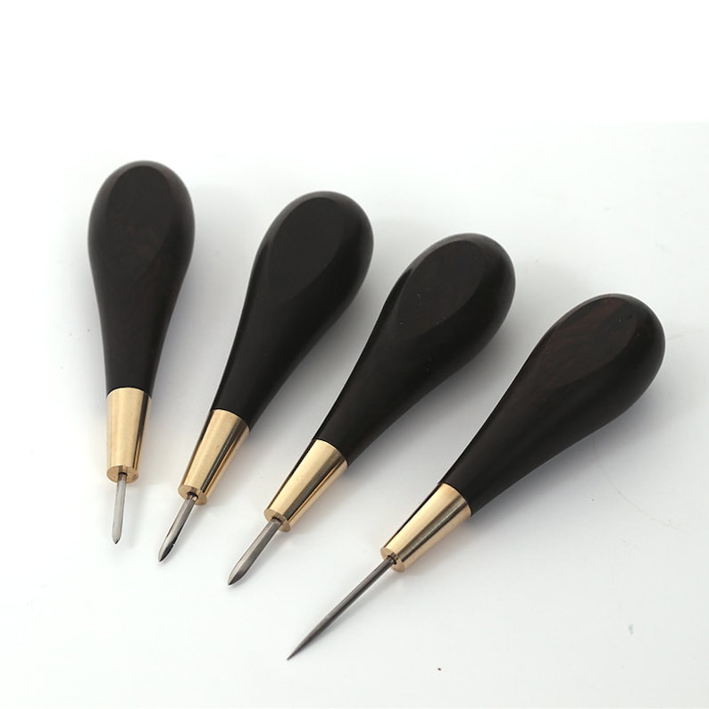 Leathercraft Wooden Stitching Awl Needle Hand-stitched Leather - Etsy