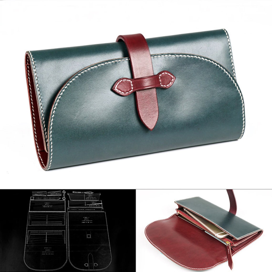 Belt Lock Long Wallet Template Acrylic Leather Pattern Craft - Etsy