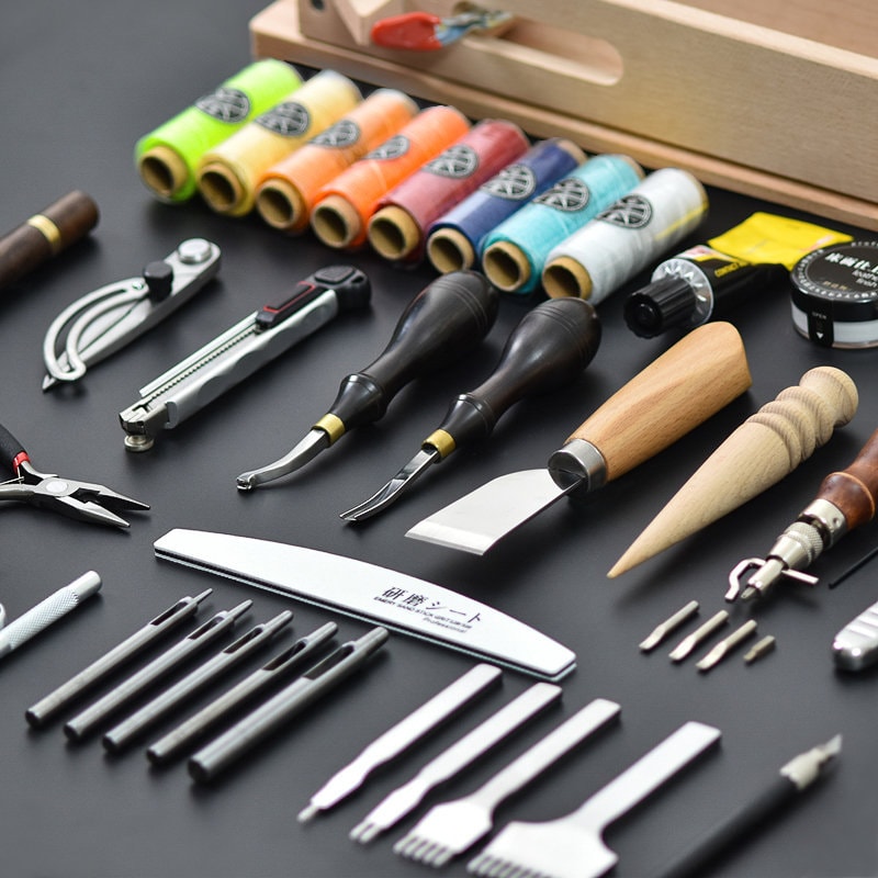 Professional Basic Tools for Leather Craft Sewing DIY Hand Stitching With Groover Awl Edge Creaser Mat Tools for Leather Working Etsy UK