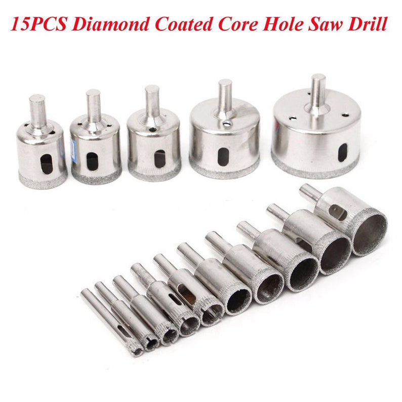 15pcs Diamond Tool Drill Bit Hole Saw Set for Glass Ceramic - Etsy
