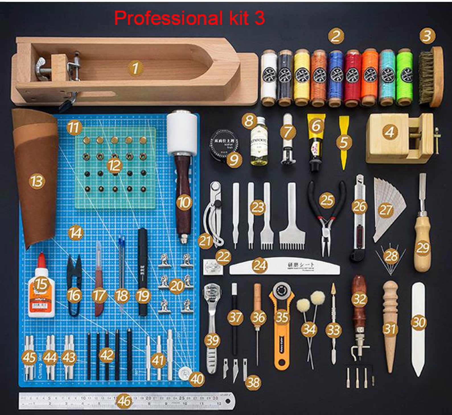 Professional / Basic Tools for Leather Craft Sewing DIY Hand Stitching ...