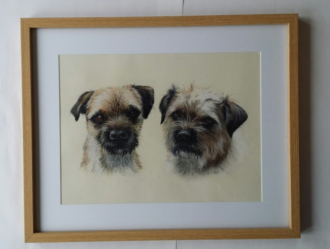 Custom Animal Portrait Framed Pet Portrait Dog Portrait - Etsy