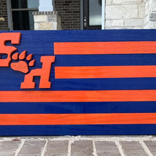 Sam Houston State University SHSU Burnt Wood Flag - Etsy