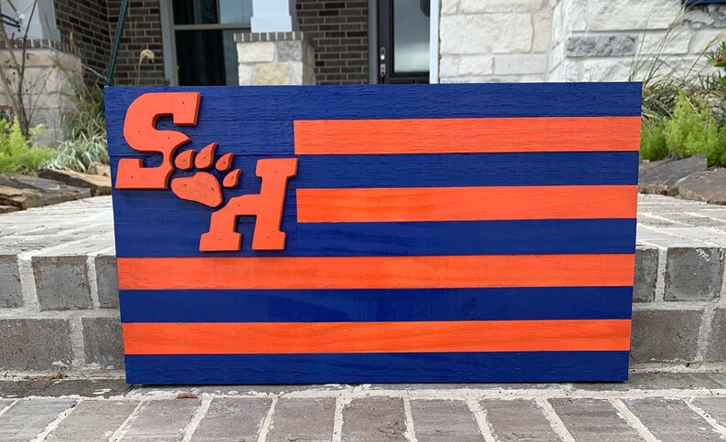 Sam Houston State University SHSU Burnt Wood Flag - Etsy