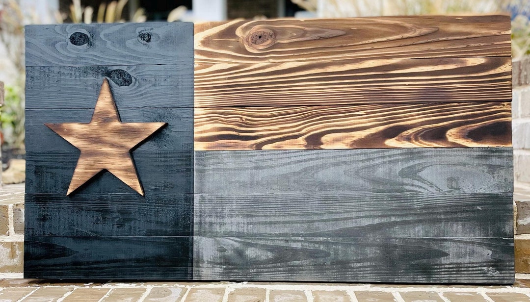 Texas Burnt Wood Flag - Etsy
