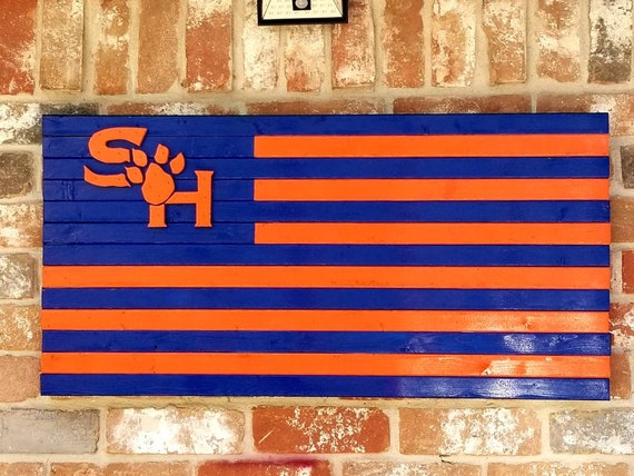 Sam Houston State University SHSU burnt wood flag | Etsy