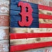 Boston Red Sox Burnt Wood Flag - Etsy