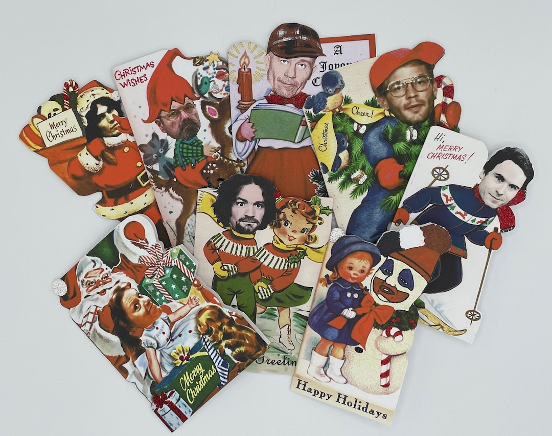 Vintage Serial Killer True Crime Christmas Cards. Set of 8 With ...