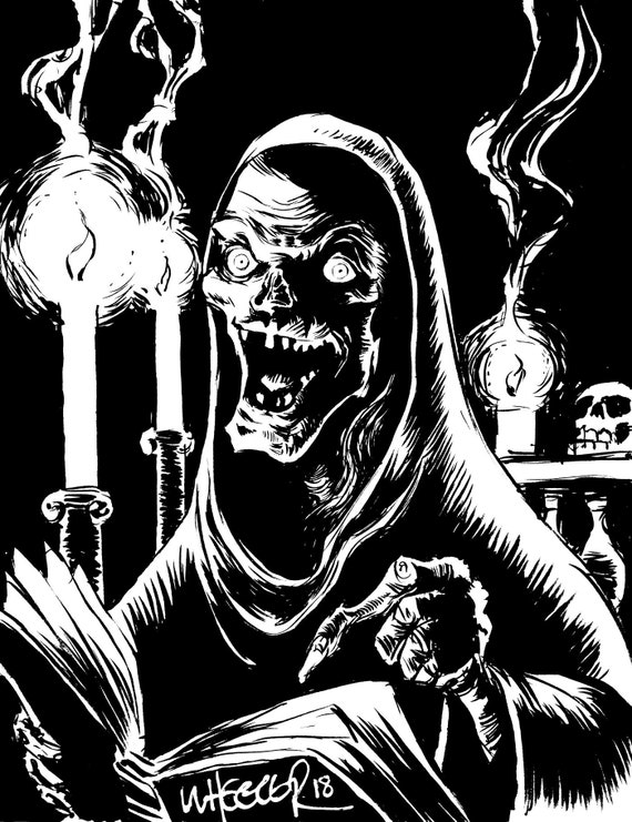 Crypt Keeper Inktober Pen & Ink | Etsy