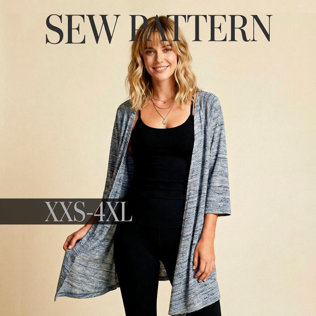 Cardigan Sewing Pattern Digital Download Printable Pdf Beginner Project ...