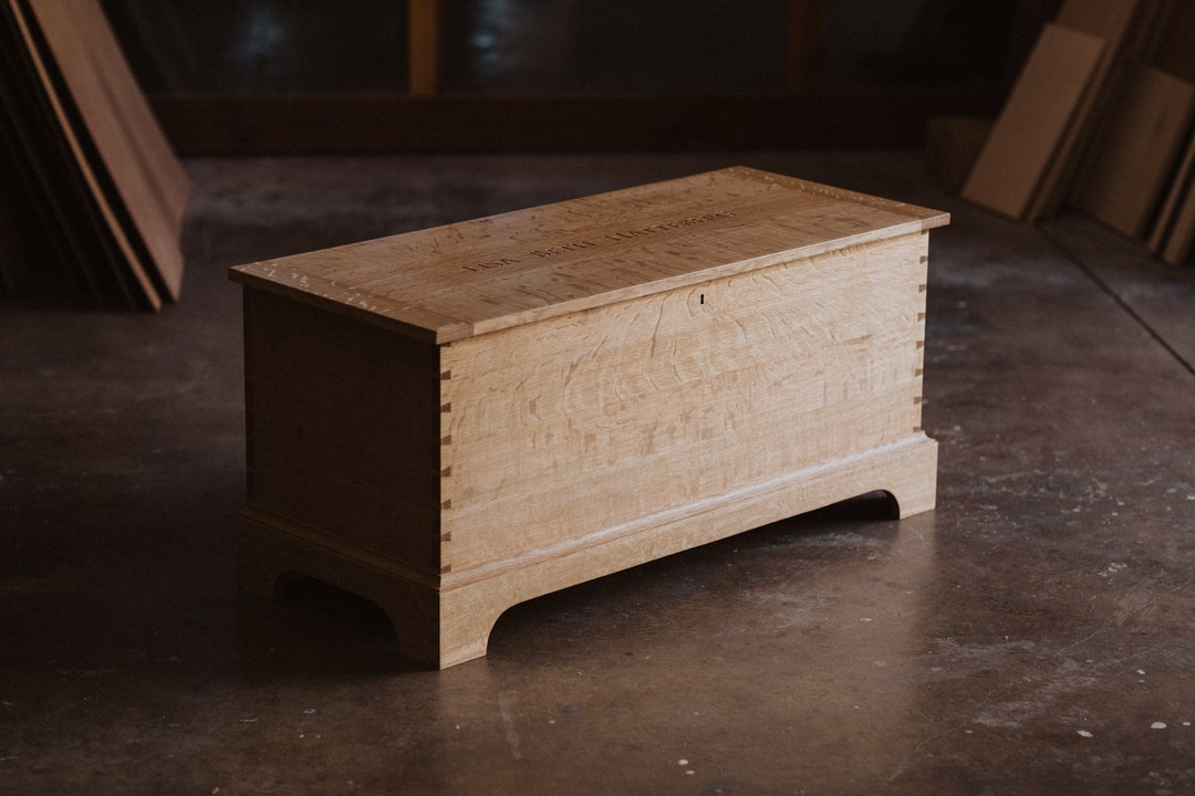 Heirloom Memorial Gift // Hand-carved Chest // White Oak Blanket Chest ...