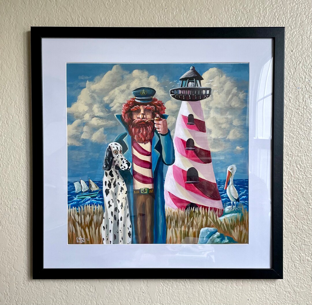 The Lighthouse Keeper 18x18 In. in Frame Acrylic on Poster original ...