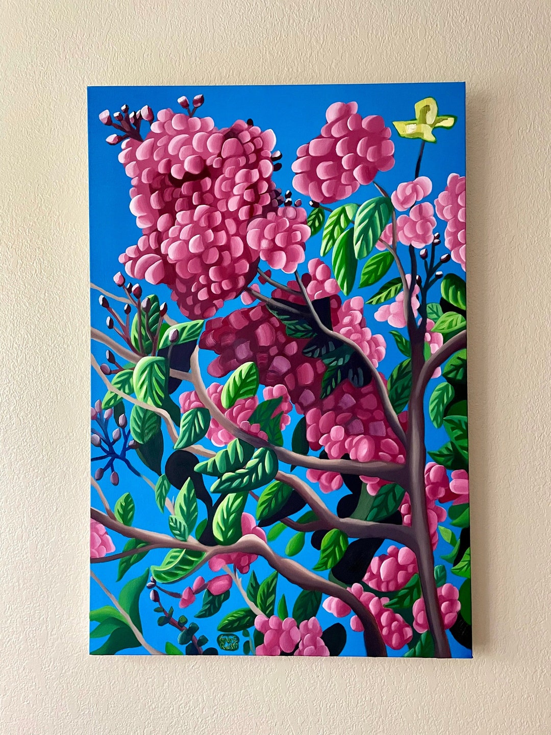Crape Myrtle in July 24x36x2 In. Oil on Canvas Original Flower Oil ...