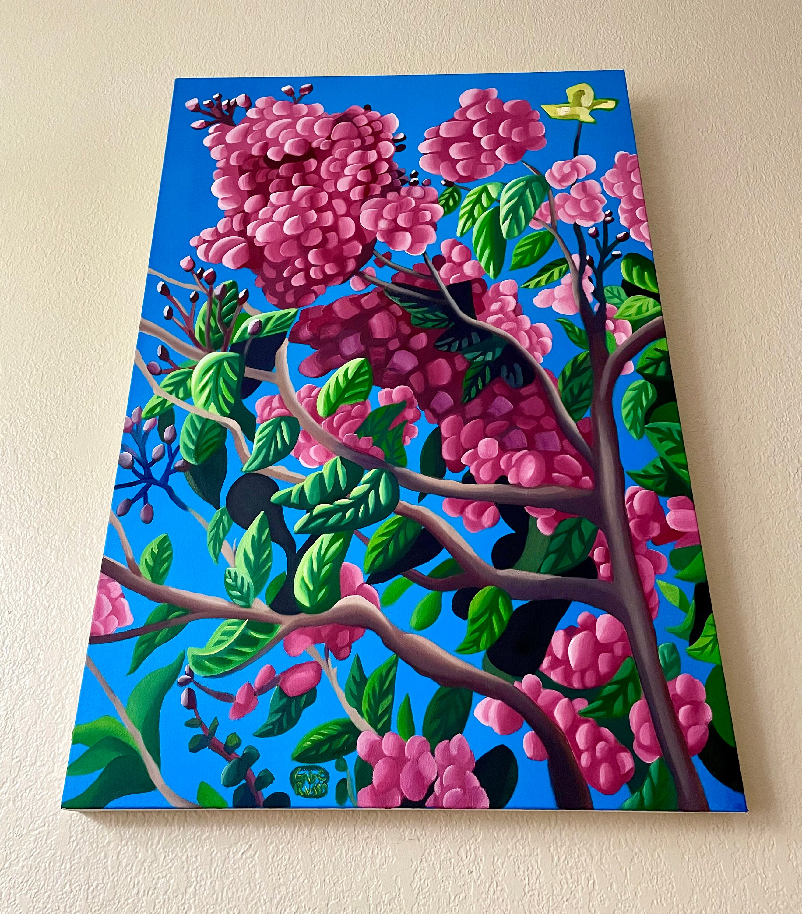 Crape Myrtle in July 24x36x2 In. Oil on Canvas Original Flower Oil ...