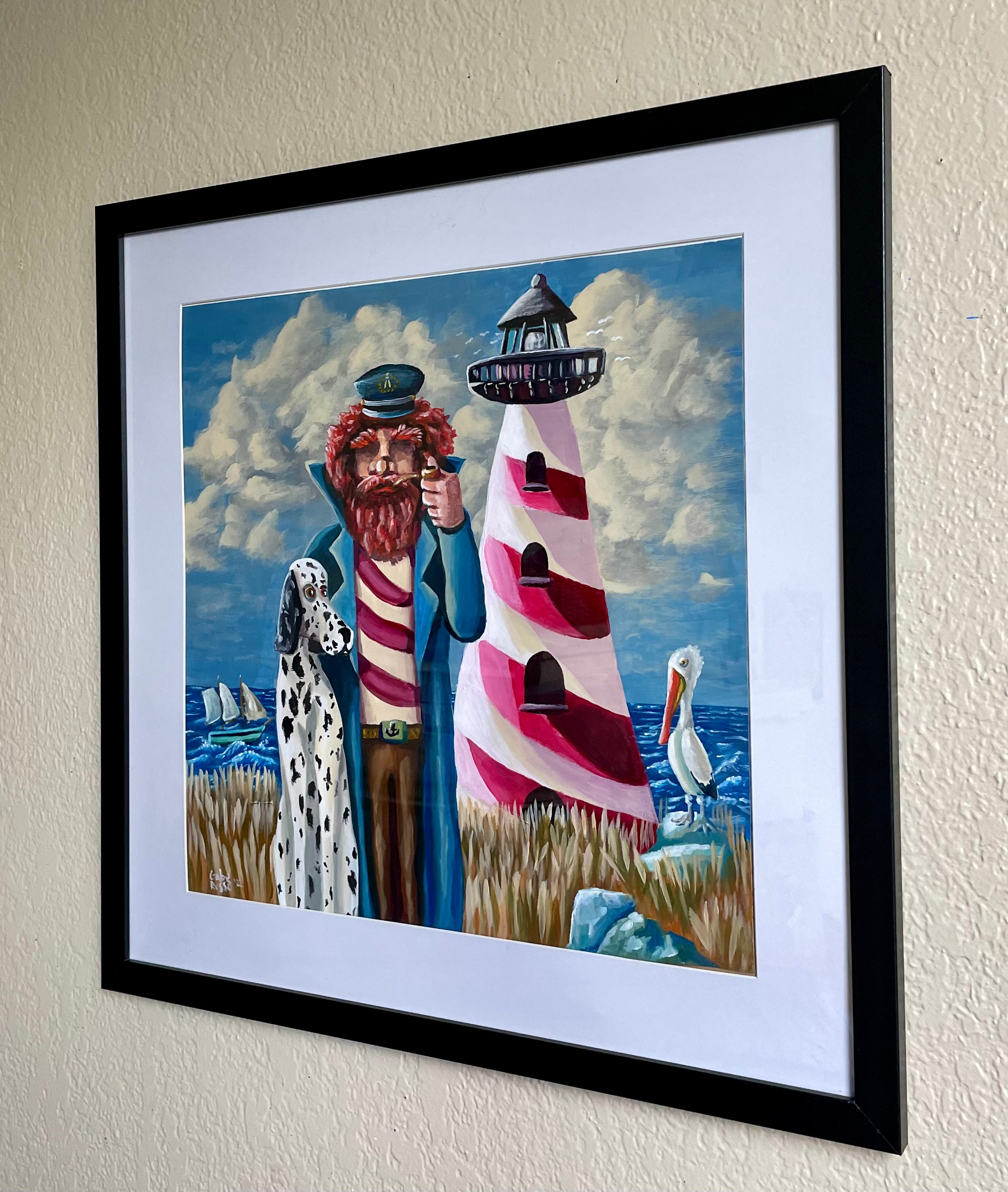 The Lighthouse Keeper 18x18 In. in Frame Acrylic on Poster original ...