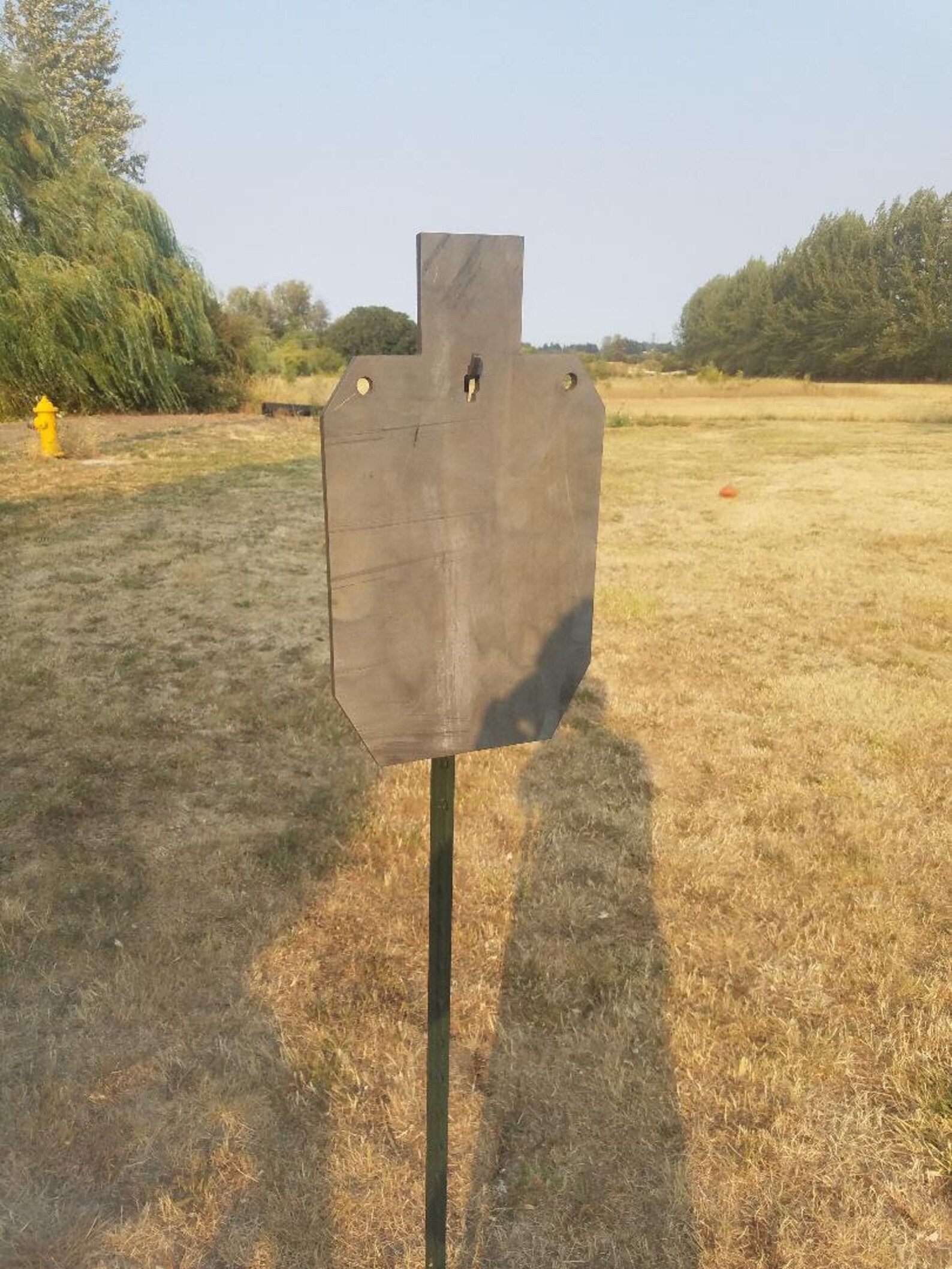 T Post Steel Target Hanger Hook W/ 2/3 IDPA 20X12 AR500 3/8 Gong (2 ...