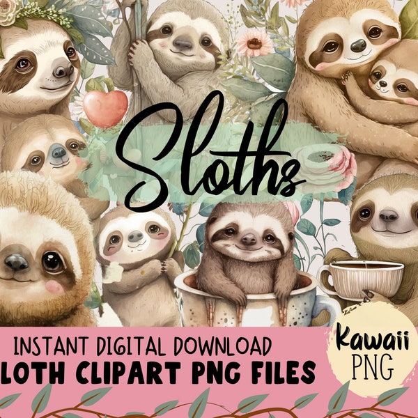 Sloth Watercolor - Etsy