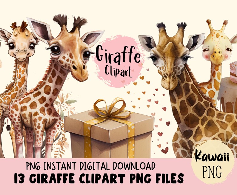 Giraffe Clipart Watercolor PNG Cute Giraffe Illustration Safari Baby ...
