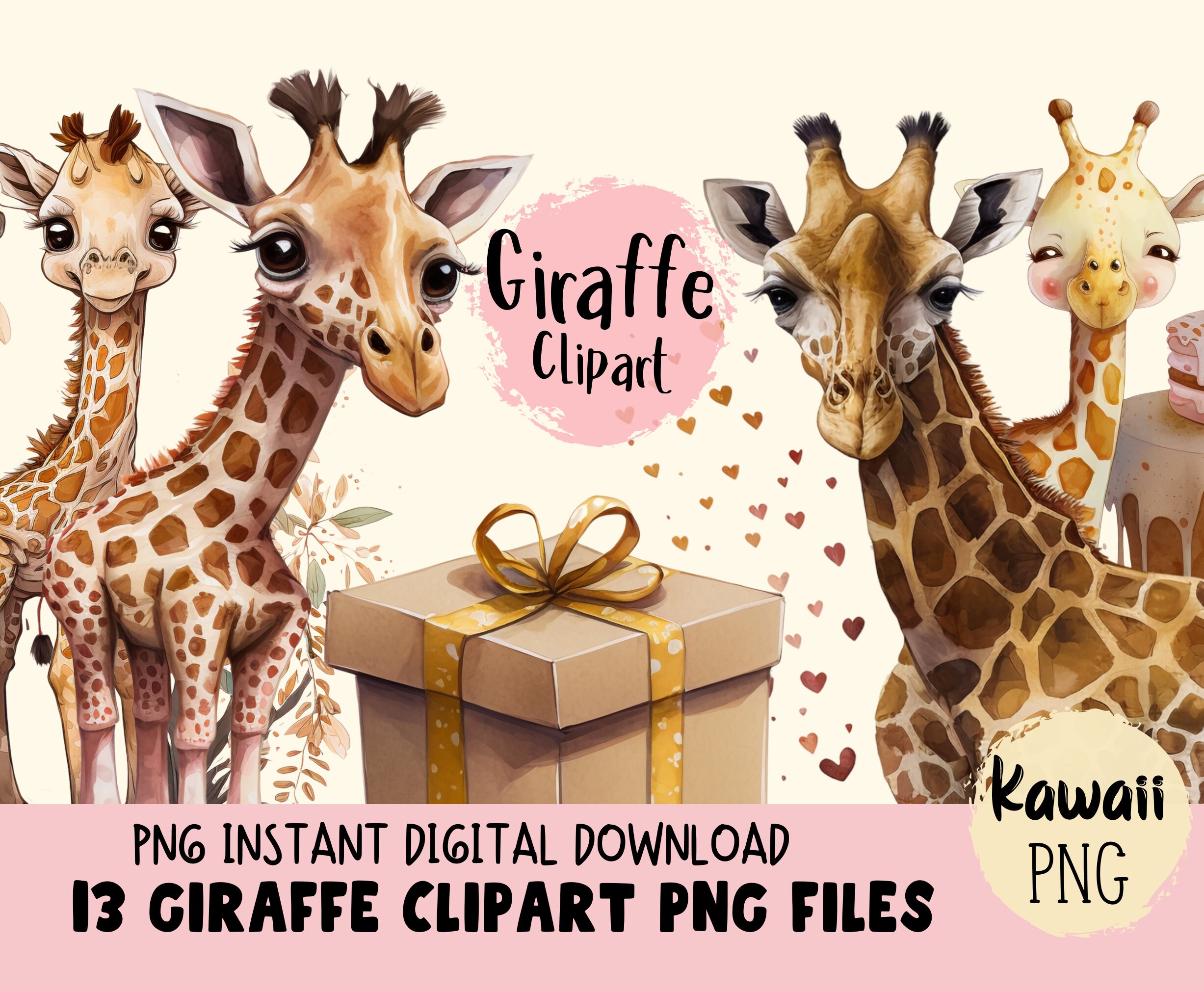 Giraffe Clipart Watercolor PNG Cute Giraffe Illustration Safari Baby ...