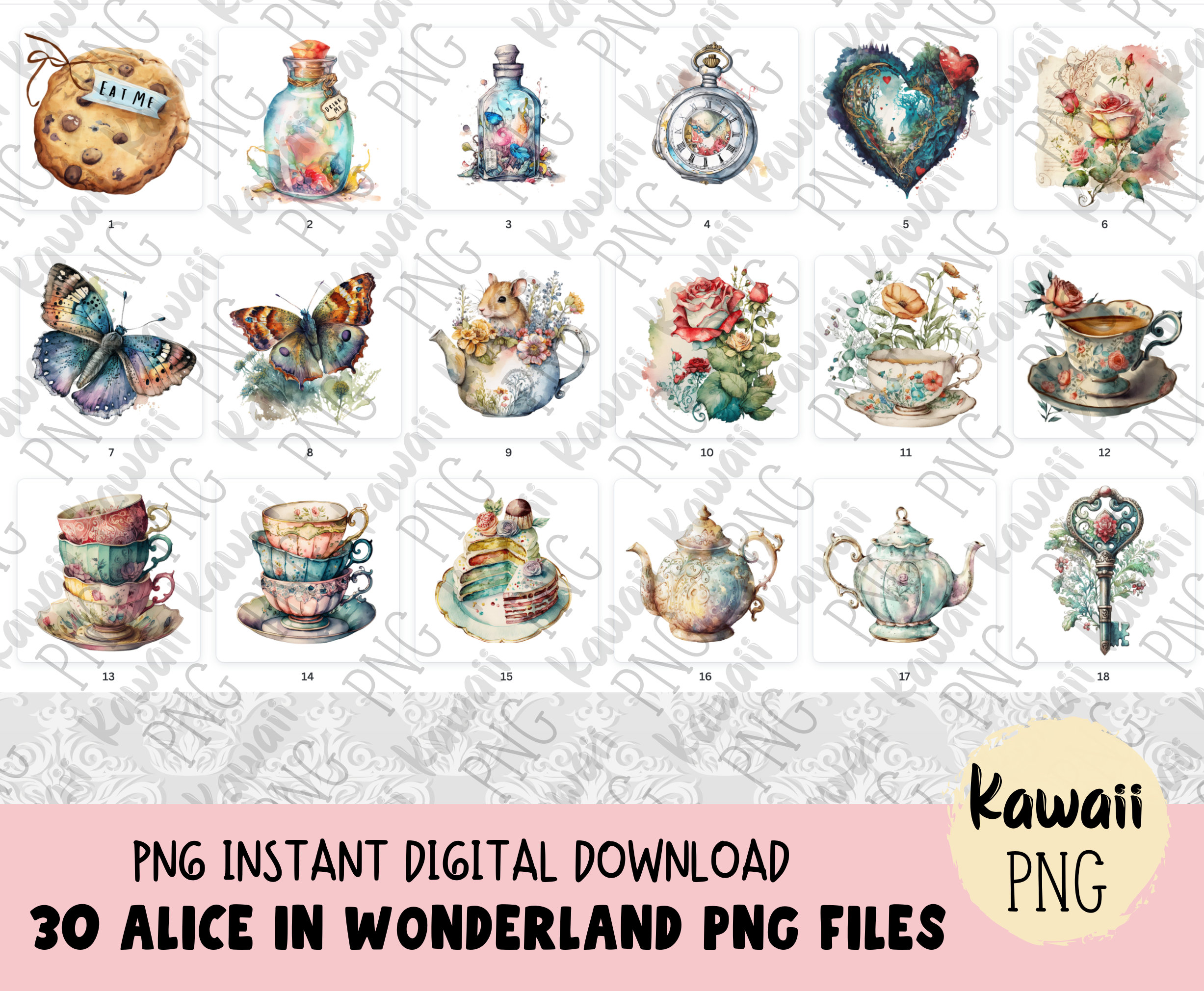 Watercolour Alice in Wonderland Clipart Alice in Wonderland PNG ...