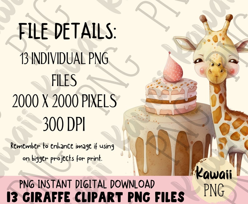 Giraffe Clipart Watercolor PNG Cute Giraffe Illustration Safari Baby ...