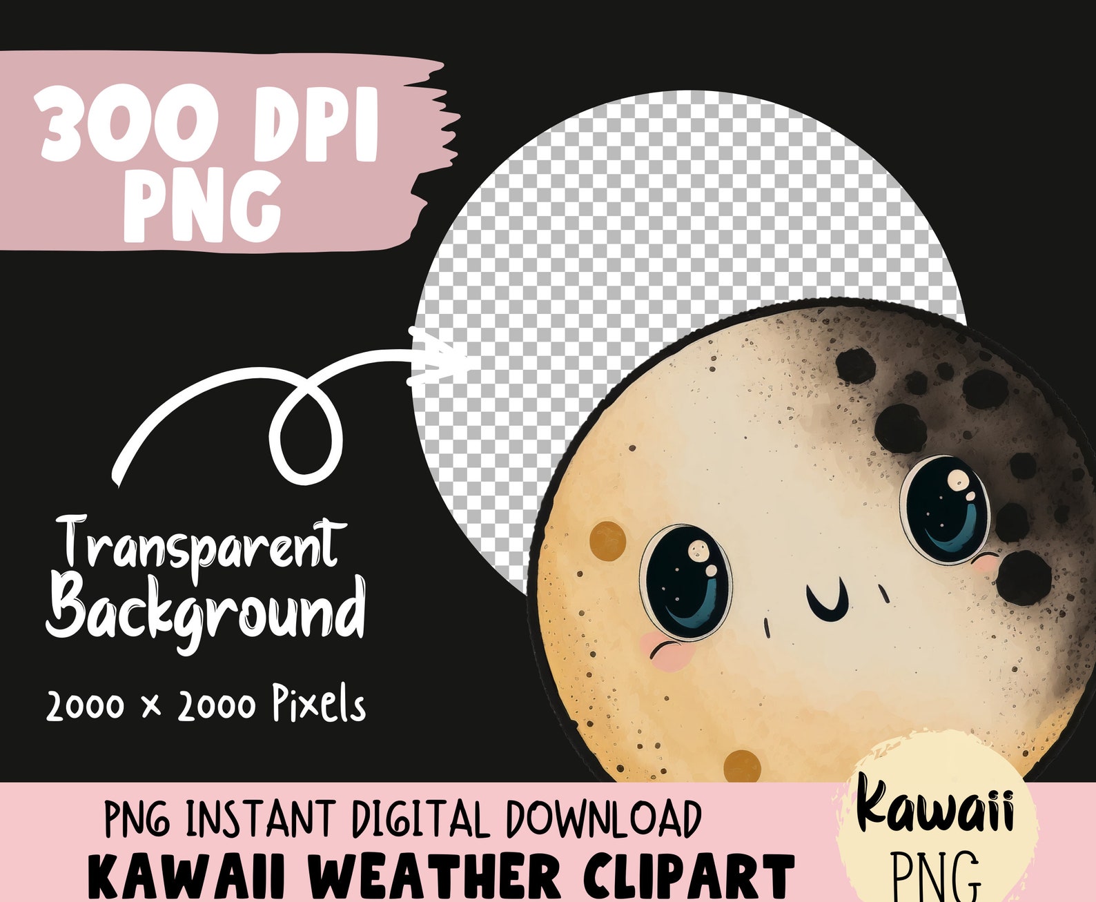 Cute Weather Clipart, Kawaii Weather Png Files for Commercial Use - Etsy UK