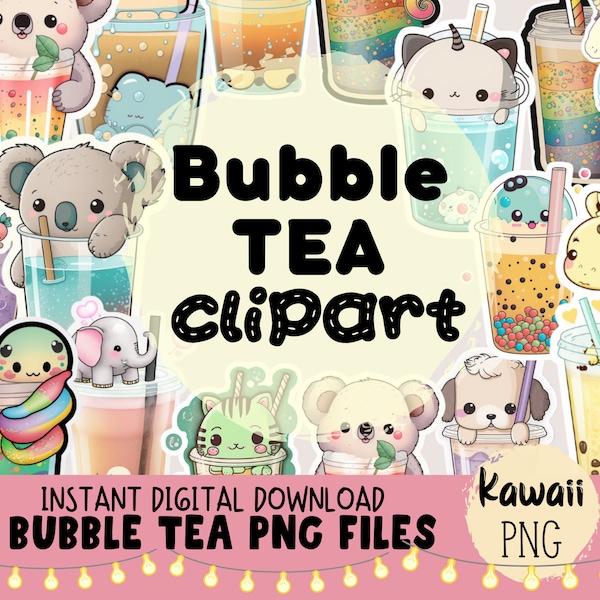 Kawaii Boba Tea Png - Etsy