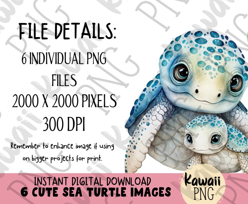 Sea Turtle Watercolor Clipart, Cute Turtle Png, Ocean Animal Digital ...