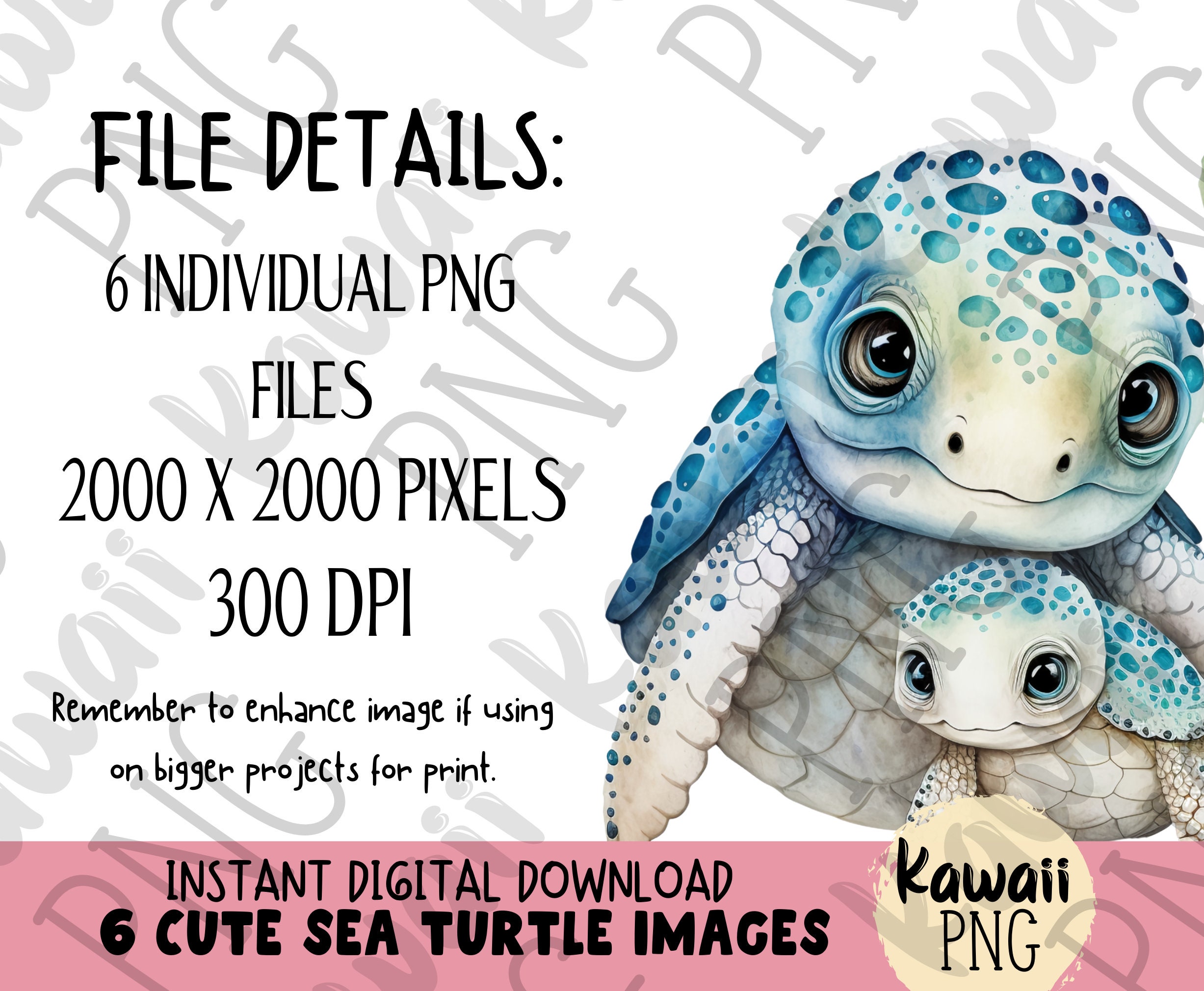 Sea Turtle Watercolor Clipart, Cute Turtle Png, Ocean Animal Digital ...