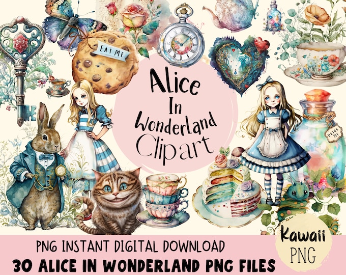 Watercolour Alice in Wonderland Clipart Fairytale Clipart Fairy Tale ...