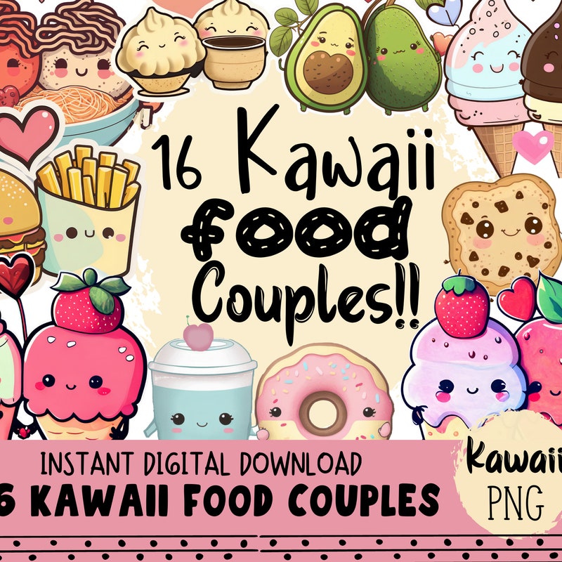 Kawaii Food Clipart - Etsy