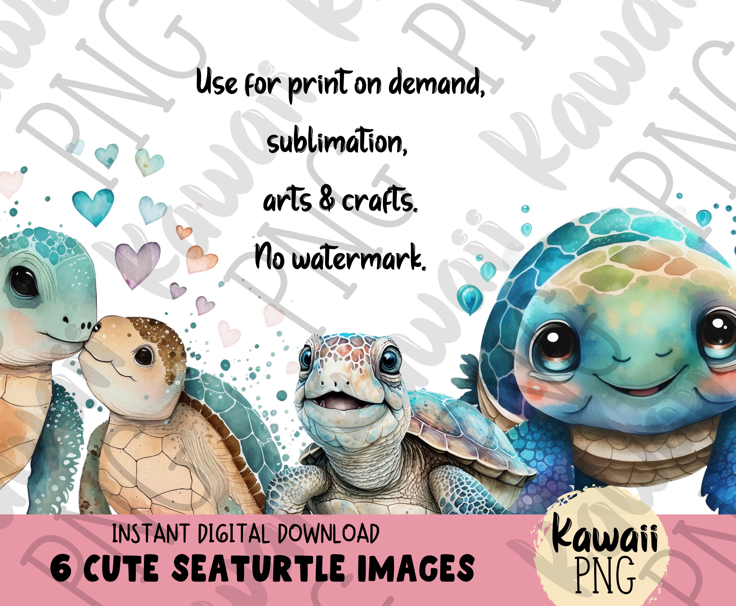 Sea Turtle Watercolor Clipart, Cute Turtle Png, Ocean Animal Digital ...