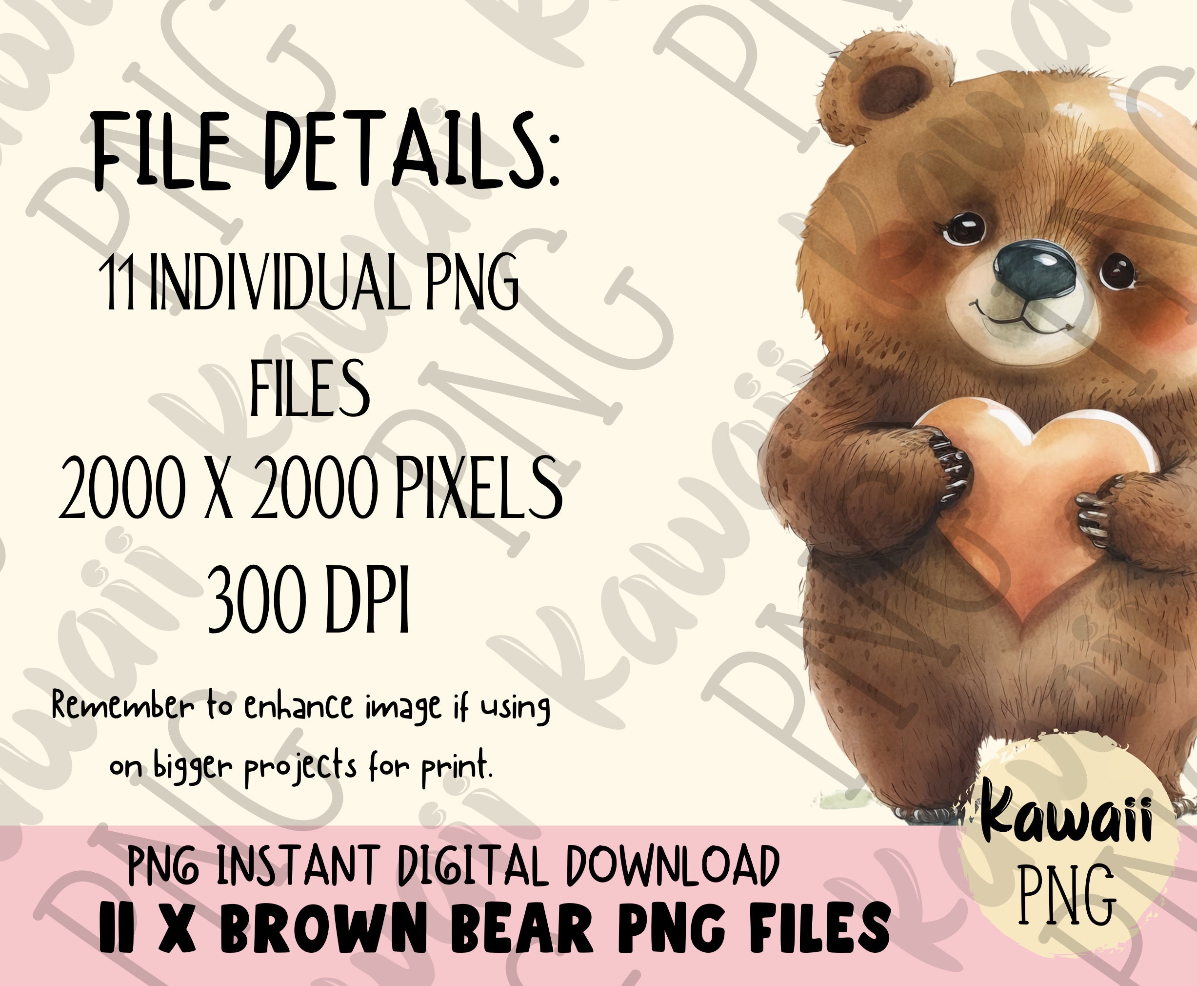 Brown Bear Clipart Watercolor Cute Bear Theme Baby Shower Graphics ...