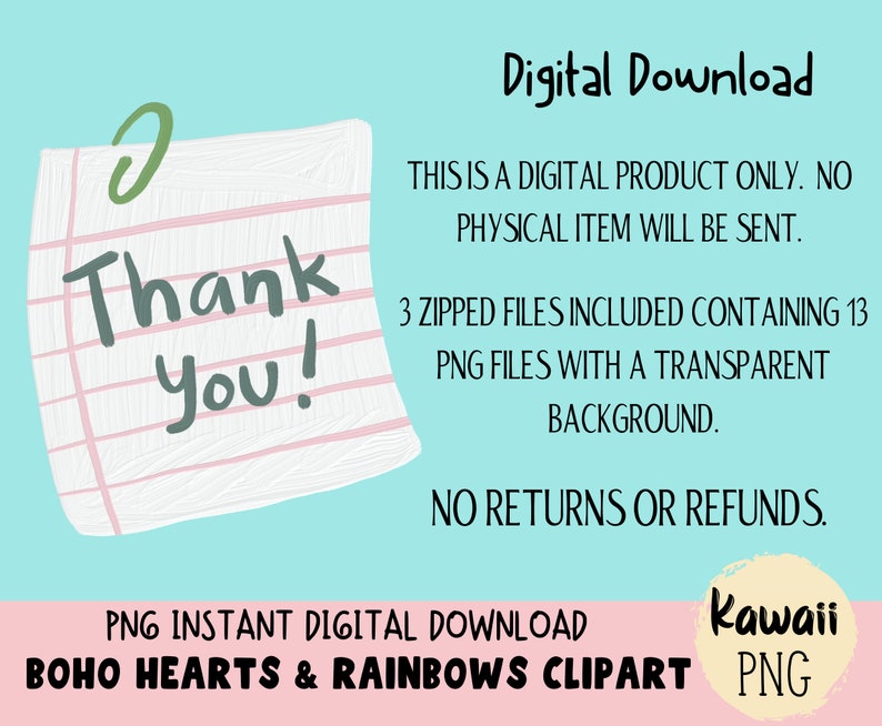 Boho Rainbow Clipart Cute Heart Graphics Heart Valentines PNG for ...