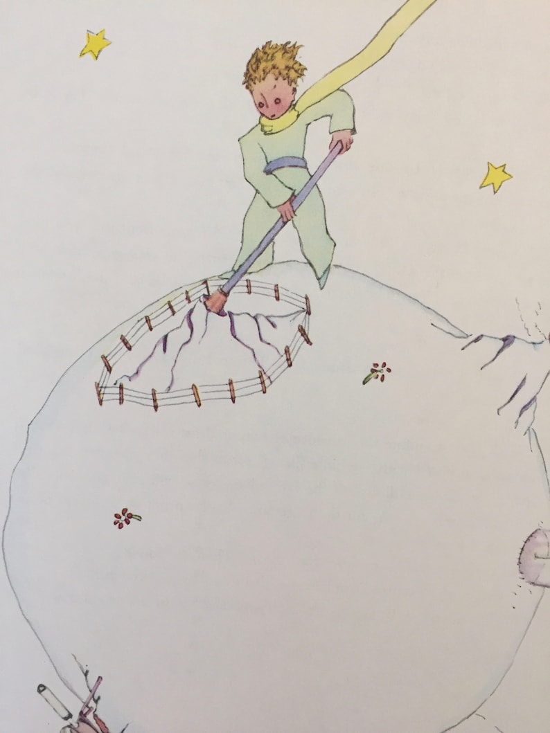 The Little Prince Book Plate Print. Antoine De Saint-exupéry. Original ...