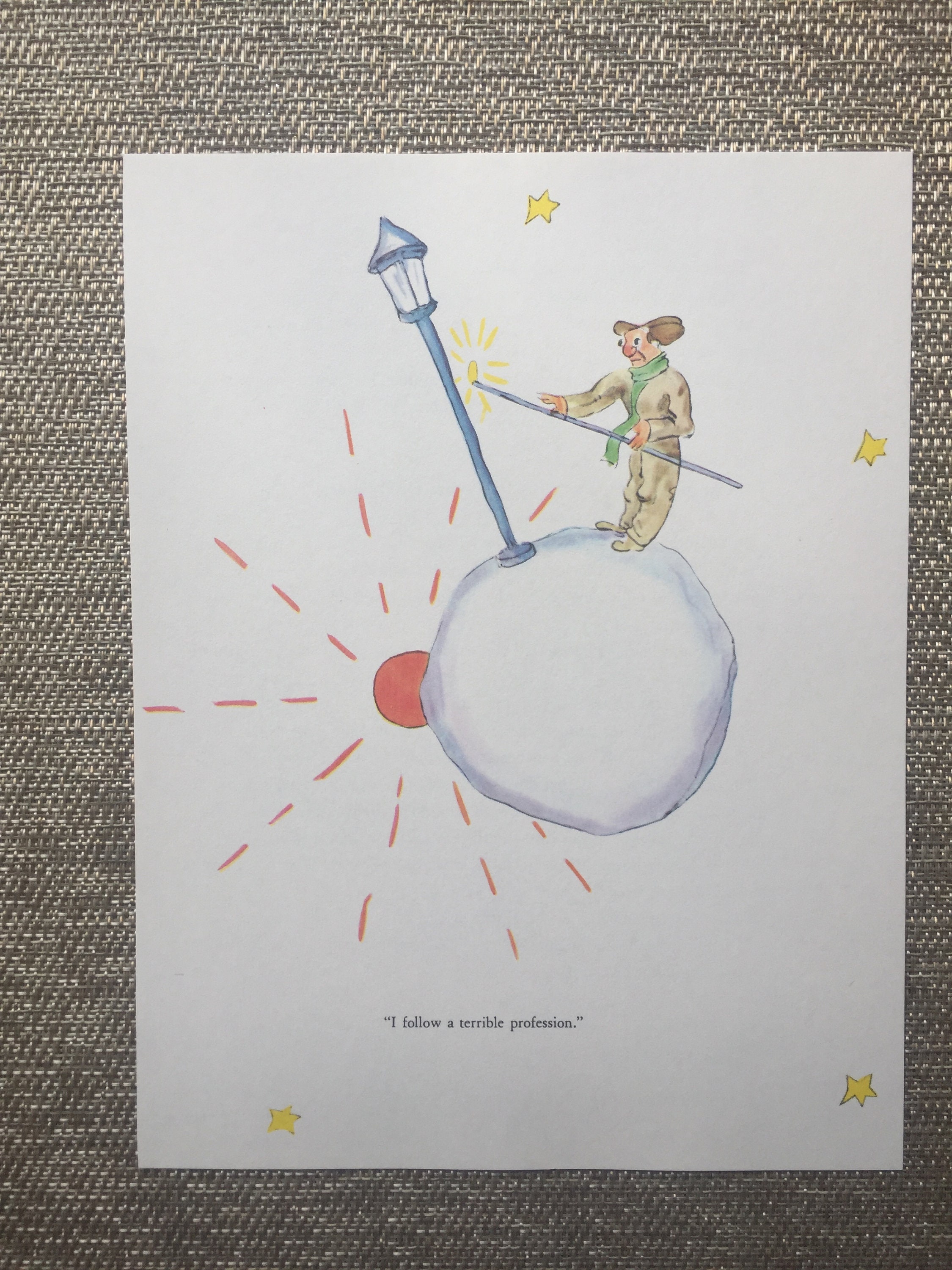 The Little Prince Book Plate Print. Antoine De Saint-exupéry. Original ...