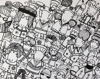 Wee the Peeple - Pg 4 Adult Coloring Book - Etsy