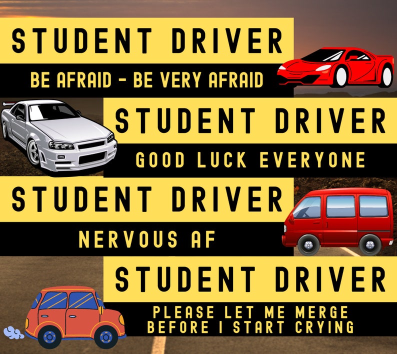 Magnetic Student Driver Bumper Stickers 11x3" - Etsy