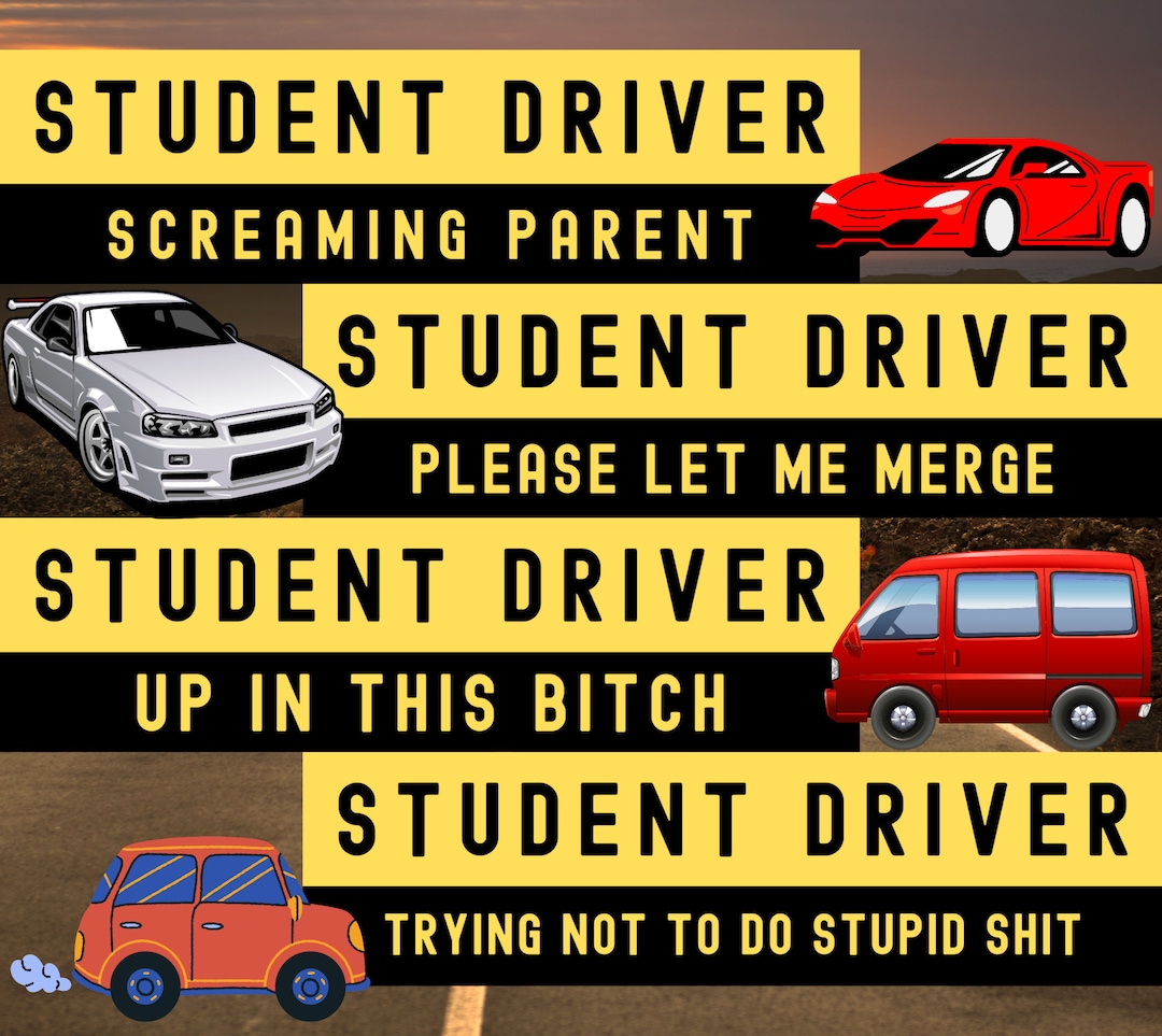 Student Driver Bumper Stickers 11x3" - Etsy