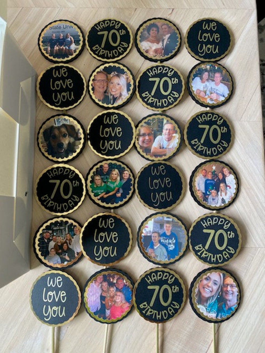 Custom Cup Cake Toppers, FREE Local Pickup, Happy Birthday Toppers ...