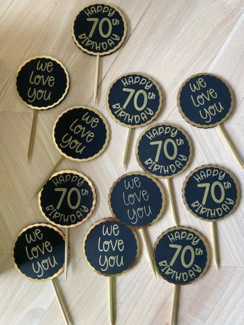 Custom Cup Cake Toppers, FREE Local Pickup, Happy Birthday Toppers ...