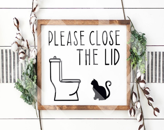 Please Close the Lid Wooden Sign | Etsy
