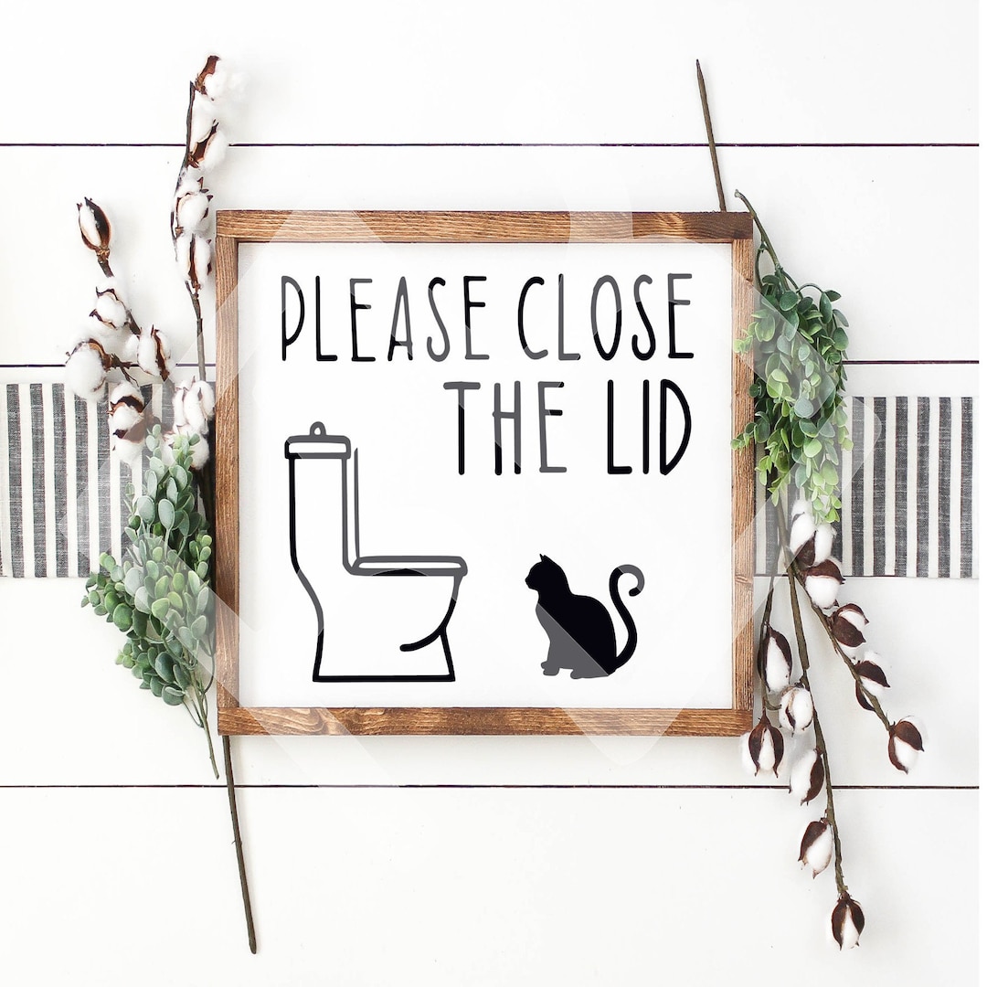 Please Close the Lid Wooden Sign - Etsy