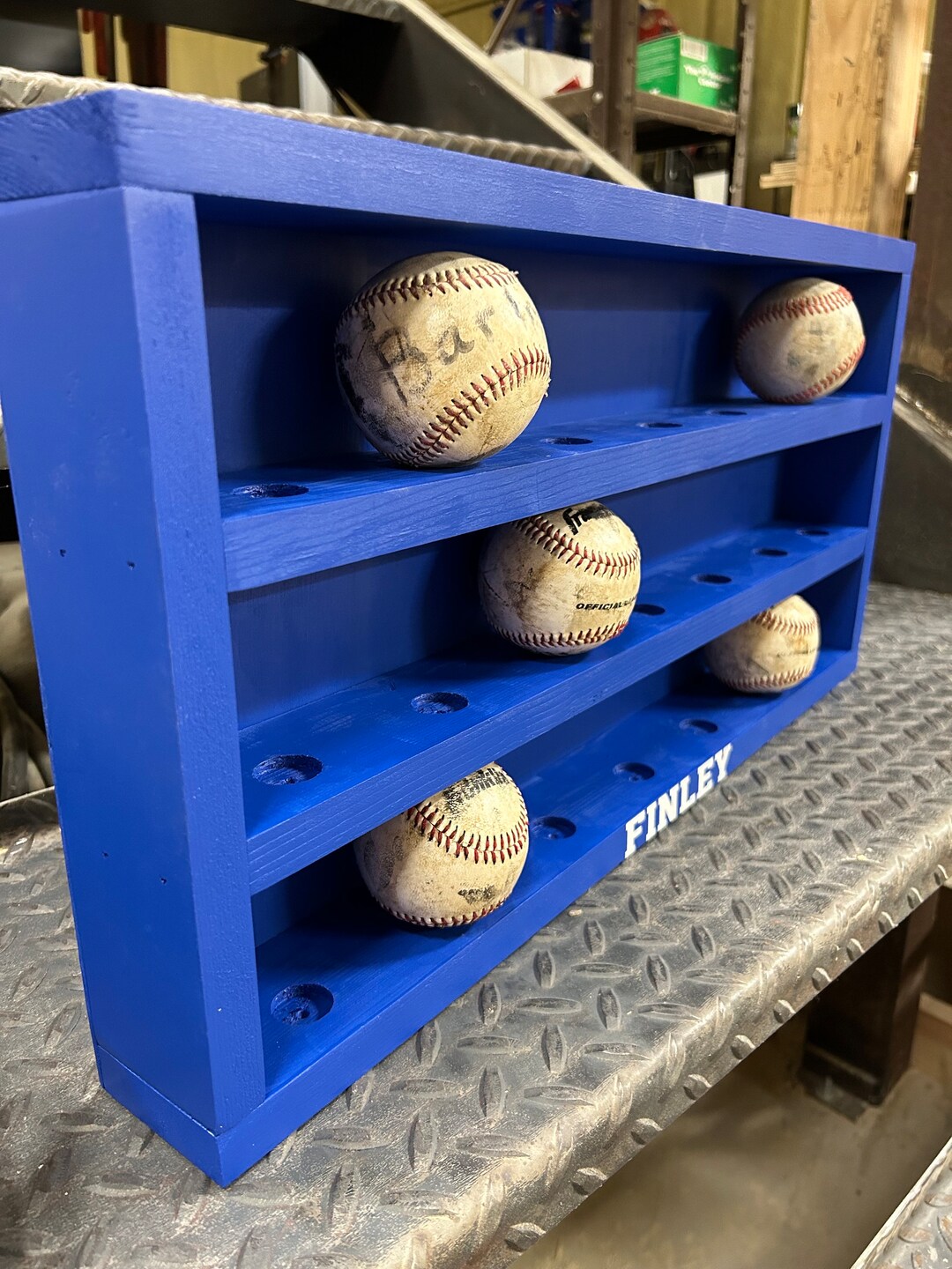 Red Blue Rectangle Baseball Display-21 Baseballs - Etsy