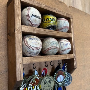 Awards Baseball Ribbon Trophy Display Room Decor Holds up to 6 Balls ...