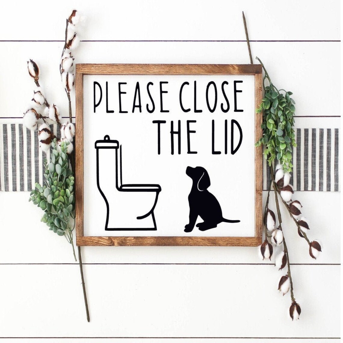 Please Close the Lid Wooden Sign - Etsy