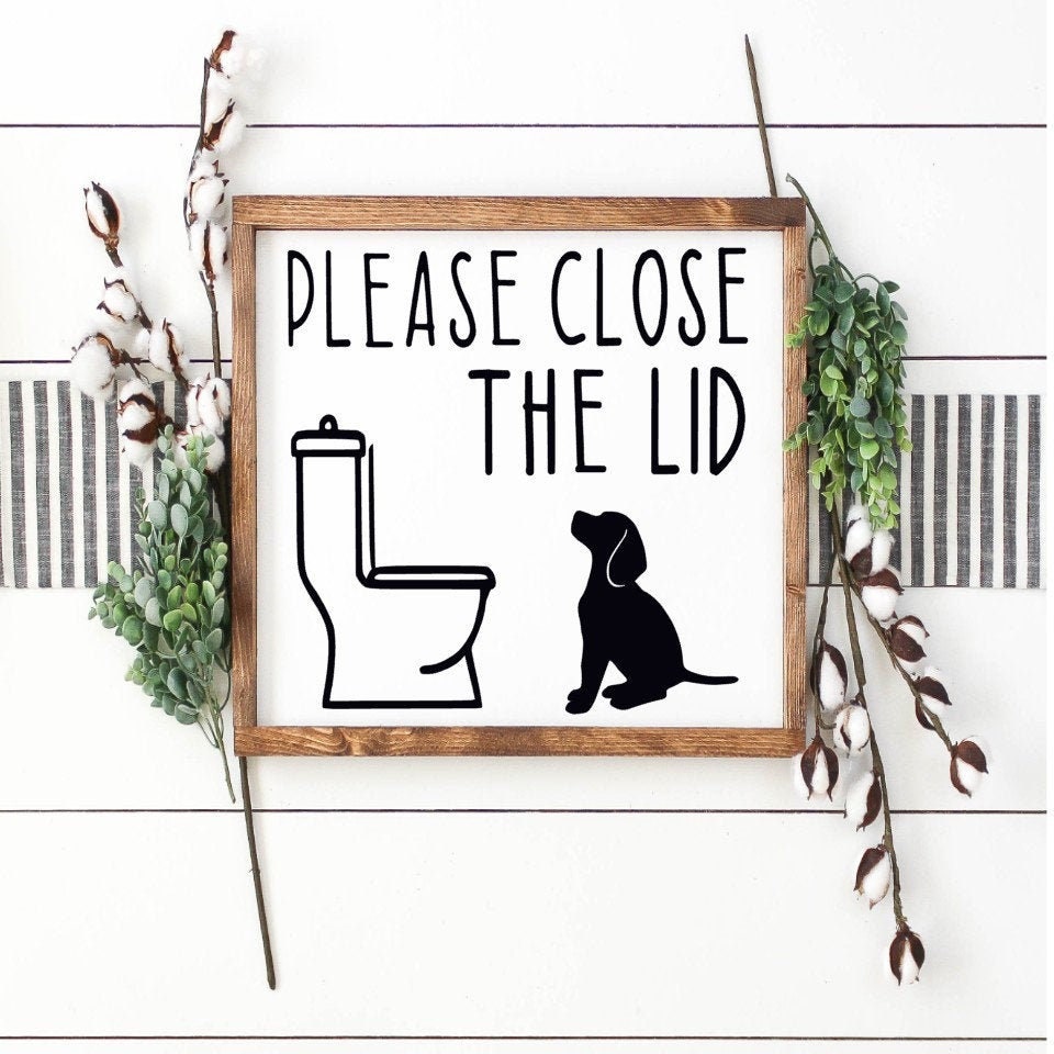 Please close the lid wooden sign | Etsy