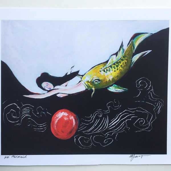 Japanese Mermaid Art - Etsy