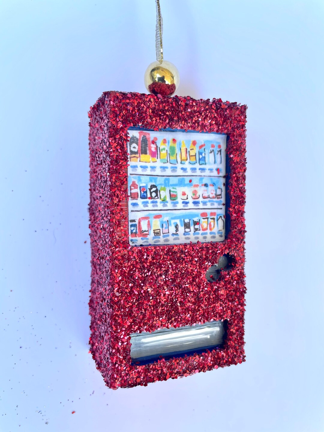 Red Glitter Vending Machine Ornament - Etsy